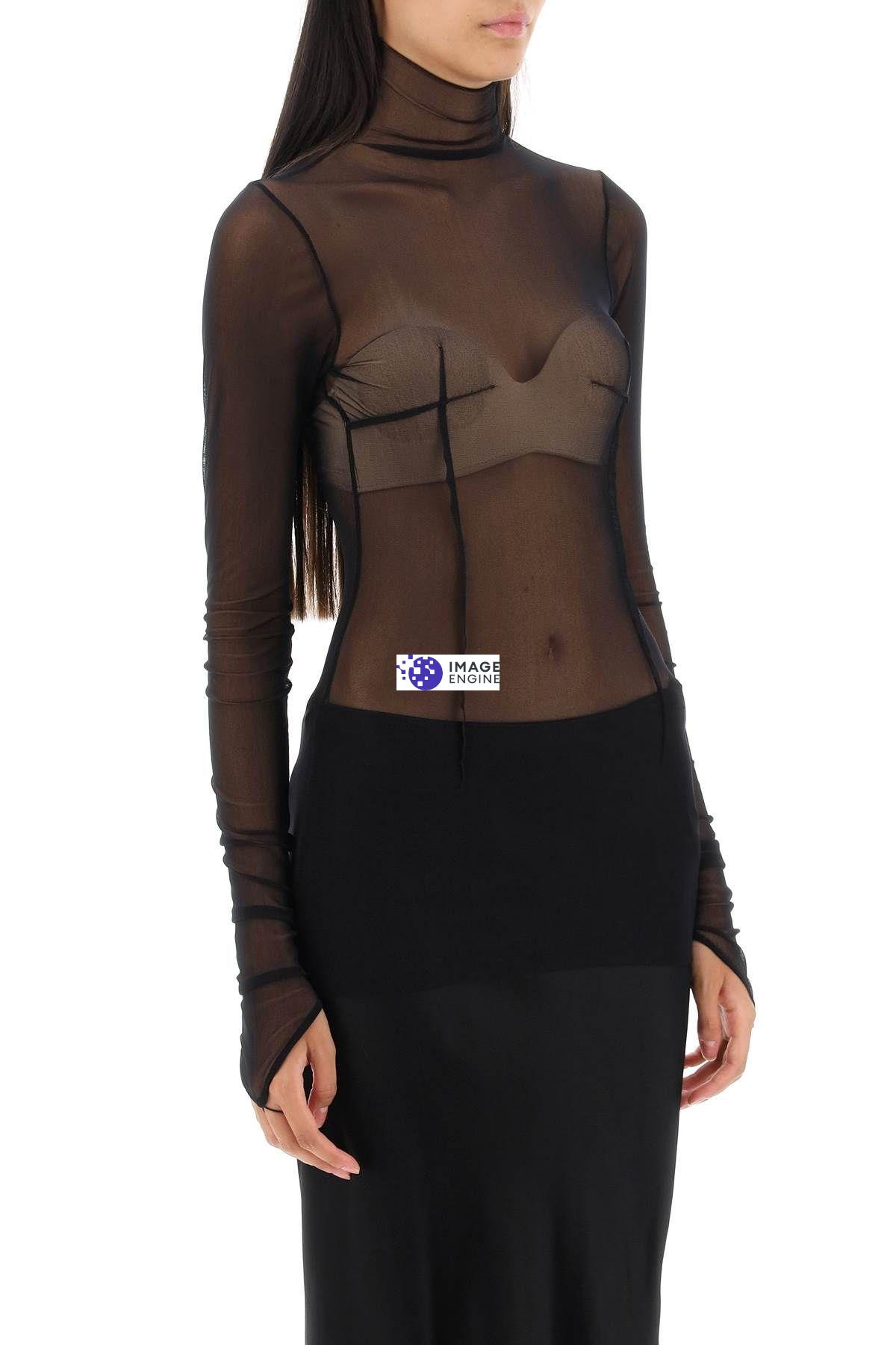 Ann Demeulemeester Zenia Long Sleeved Top In Mesh Woman Residenza 725